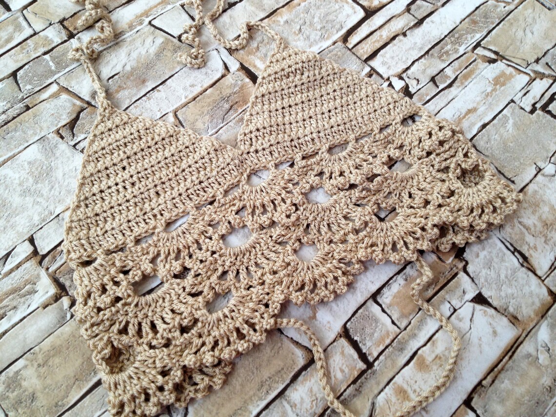 Crochet Toddler Top Beige Open Back Crocheted Top Beach - Etsy