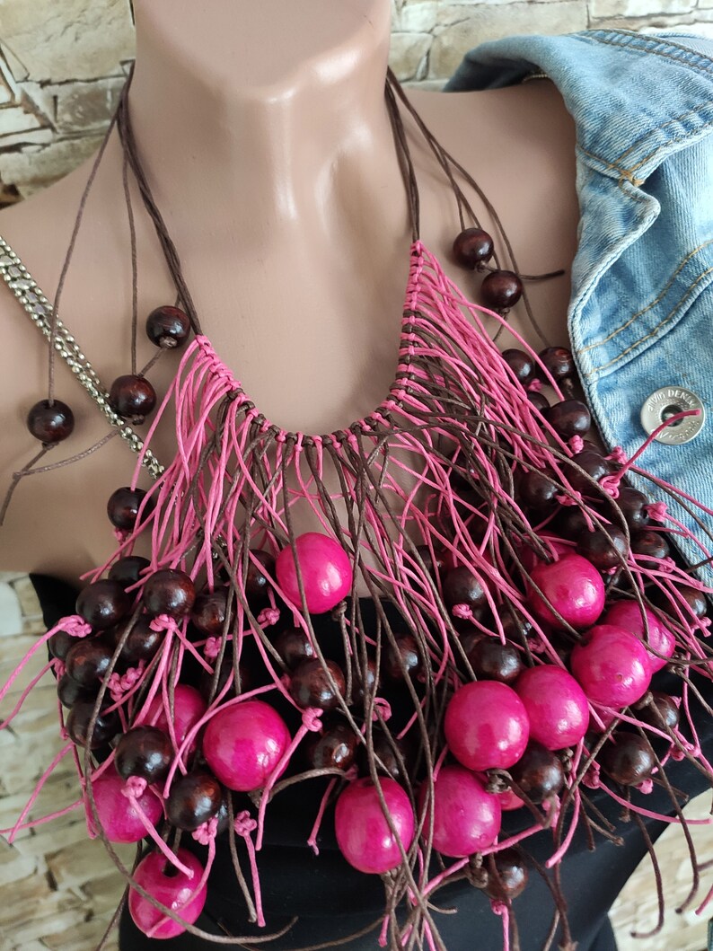Colorful Boho Chic Necklace Statement Necklace Handmade | Etsy