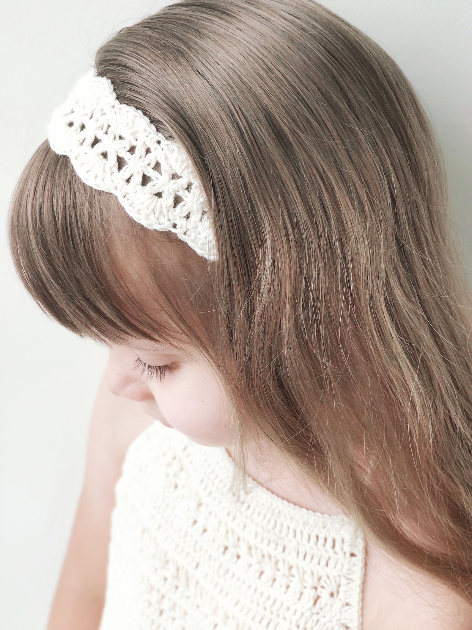 Handmade Crochet Lace Headband for Kids Boho Chic Little Girl | Etsy