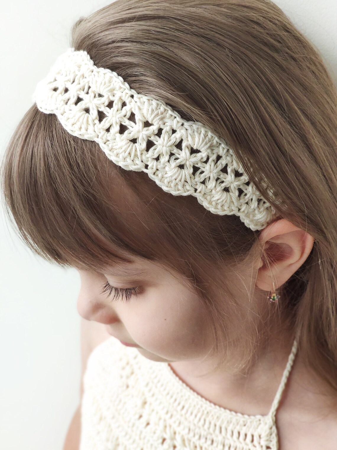 Handmade Crochet Lace Headband for Kids Boho Chic Little Girl | Etsy