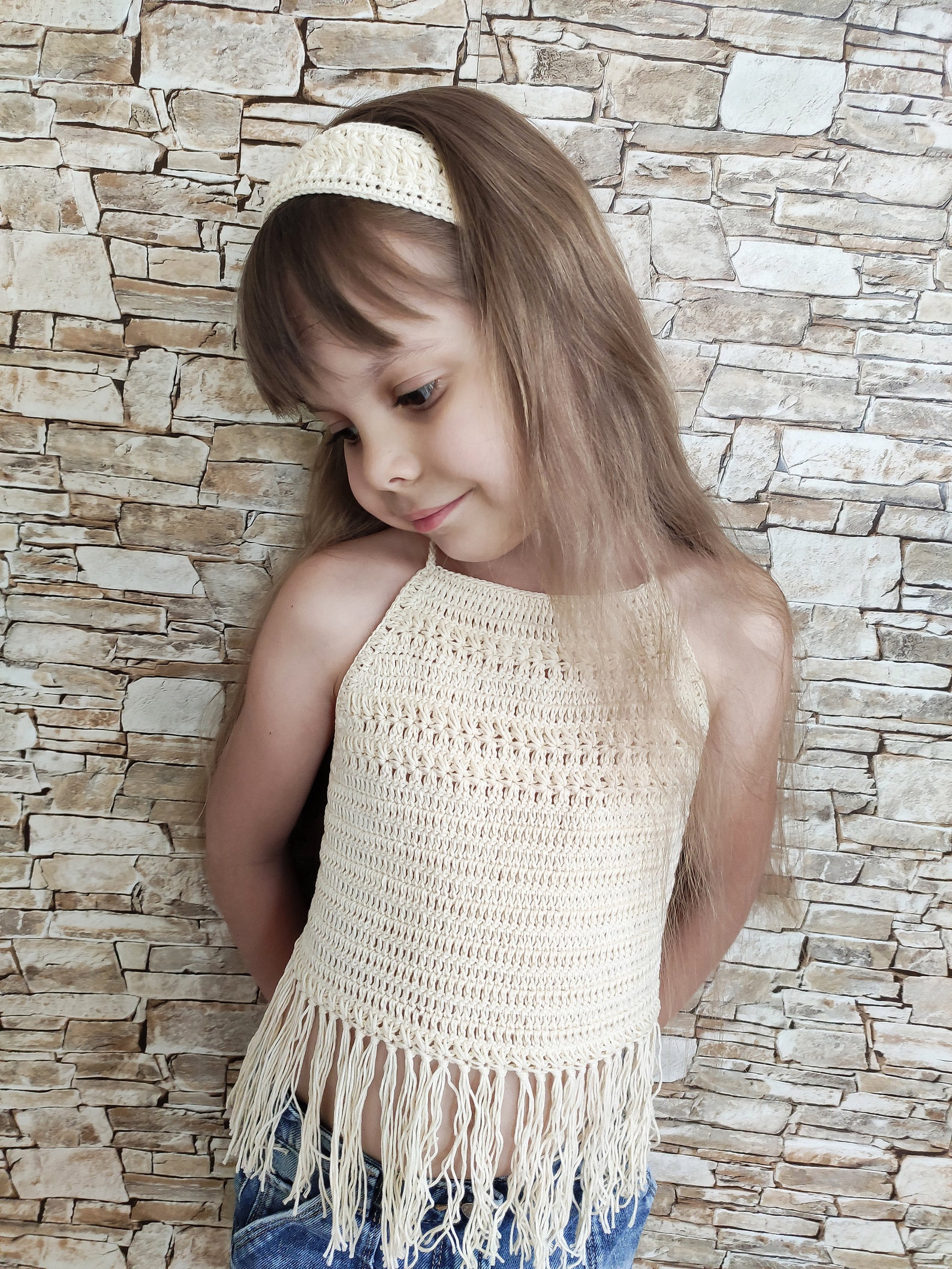 Crochet Fringe Top for Little Girls in Ivory Children's - Etsy