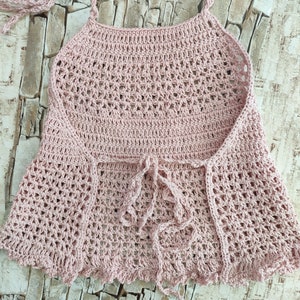 Crochet Top for Little / Toddler Girls in Powder Handmade Kids Clothing ...