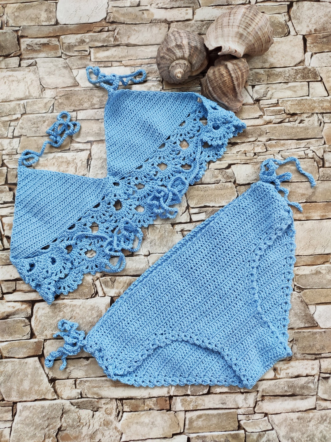 Crochet Kids Swimsuit, Child Swim Top and Bottom Set, Beach Clothing ...
