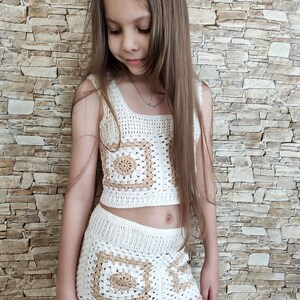 Granny Square Skirt and Halter Top Crochet Set for Little - Etsy