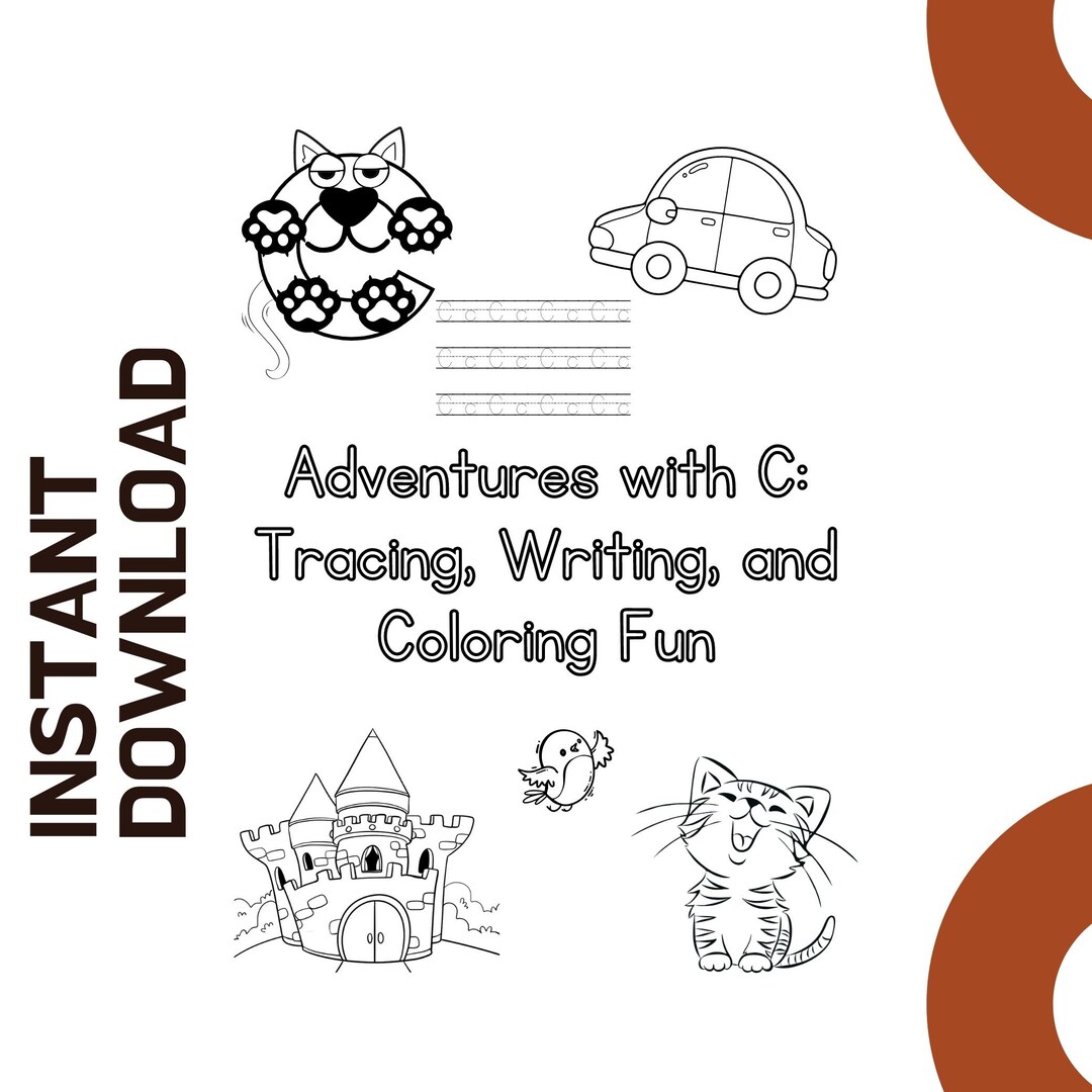 Printable C Tracing Pages Interactive Toddler Activity Book for ...