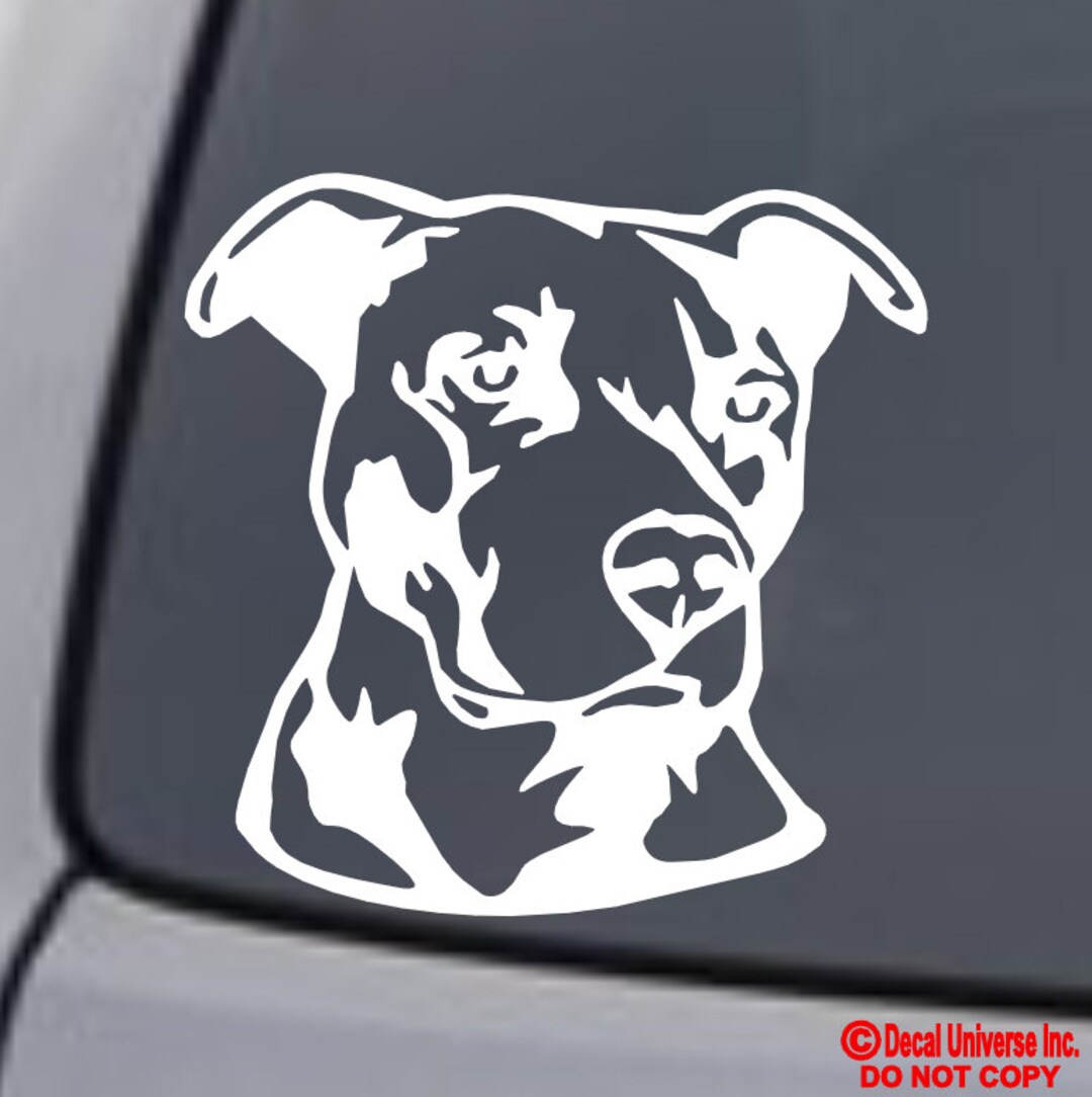 PITBULL DOG FACE - Vinyl Decal Sticker Car Truck Boat Laptop Rear Back ...