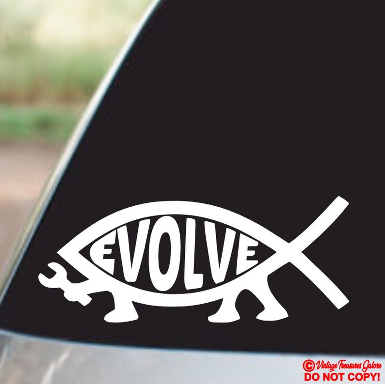 EVOLVE FISH jesus Parody Vinyl Decal Sticker Car Truck Van - Etsy