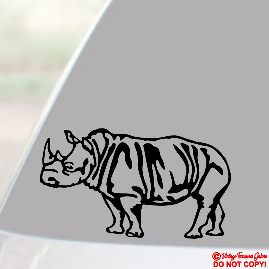 RHINOCEROS - Vinyl Decal Sticker Car Truck Boat Laptop Rear Back Window ...