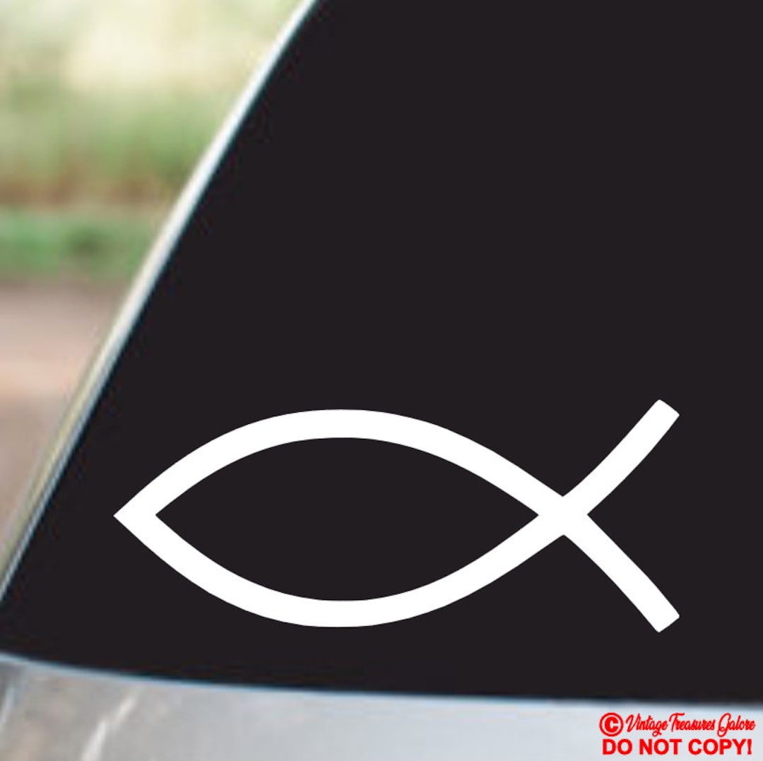 Jesus Fish Vinyl Decal – Christian Car Sticker (2.5" X 6") - Etsy