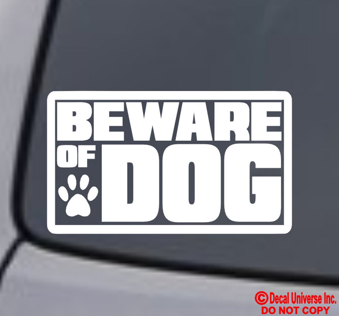 BEWARE of DOG Vinyl Decal Sticker Car Truck Van SUV Rear Window Wall ...