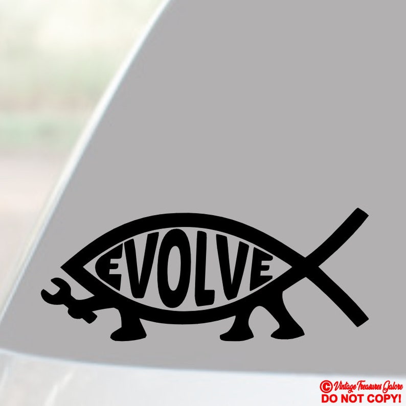 EVOLVE FISH jesus Parody Vinyl Decal Sticker Car Truck Van - Etsy