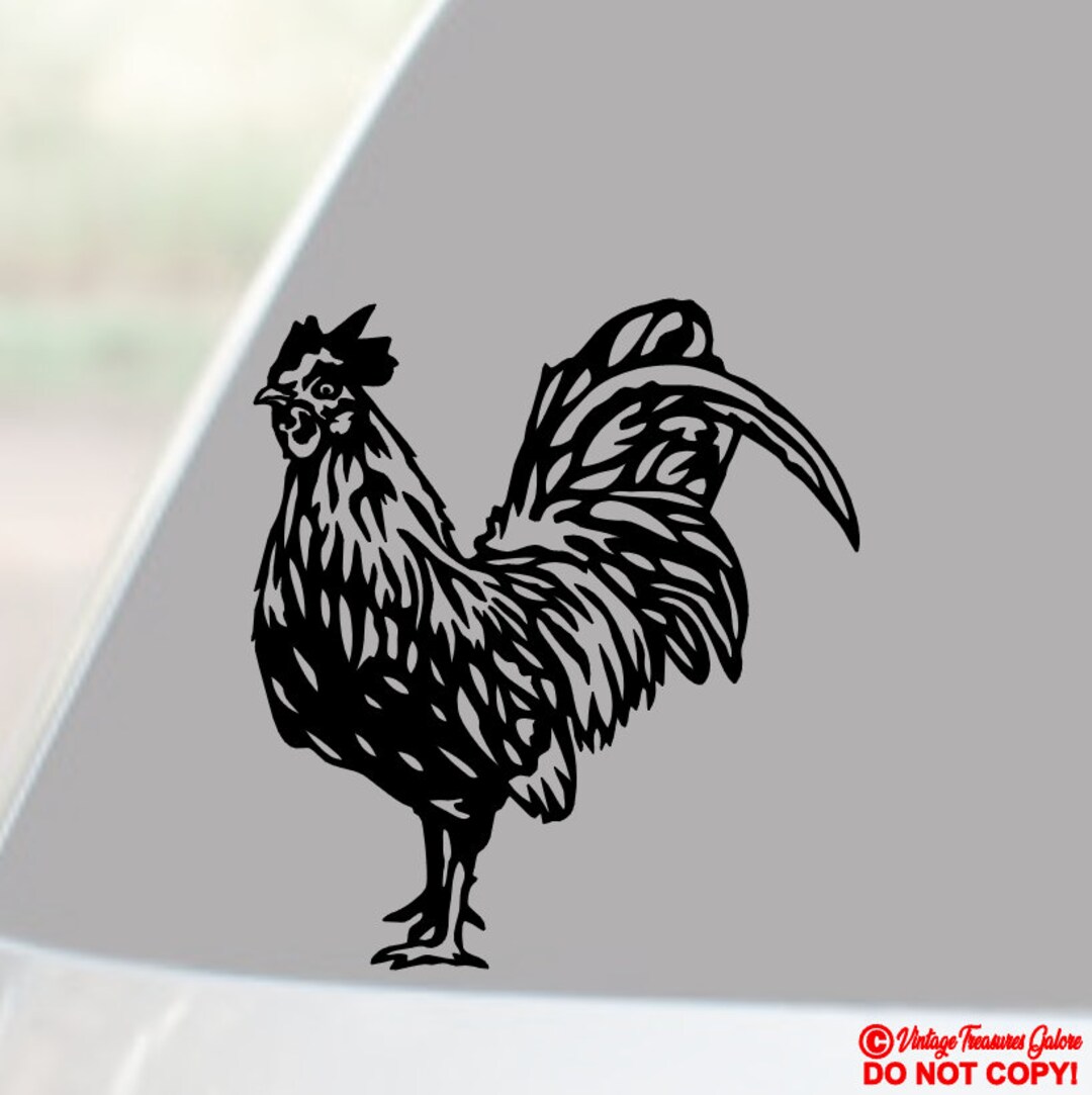 ROOSTER -vinyl Decal Sticker Car Truck Van SUV Window Wall Bumper ...