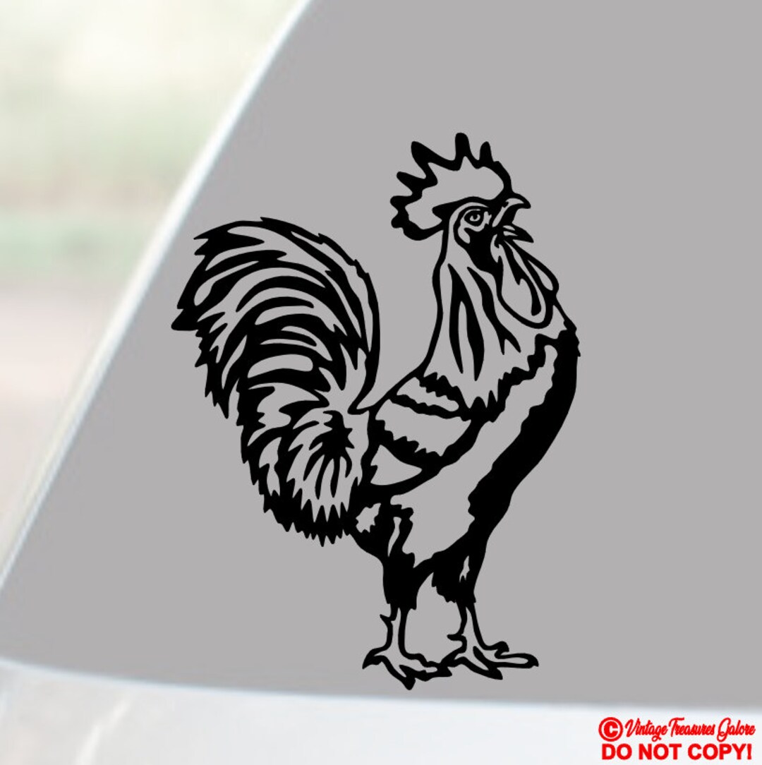 ROOSTER -vinyl Decal Sticker Car Truck Van SUV Window Wall Bumper ...
