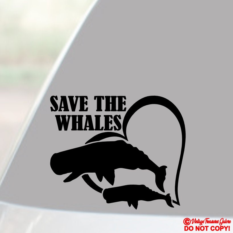 SAVE THE WHALES Vinyl Decal Sticker Car Truck Boat Laptop - Etsy