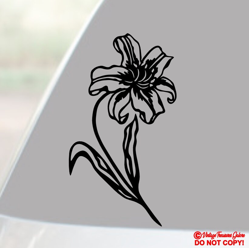 LILY (LILIUM) FLOWER - Vinyl Decal Sticker Car Truck Boat Laptop Rear ...