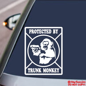 PROTECTED by TRUNK MONKEY Vinyl Decal Sticker Car Truck Rear Back ...