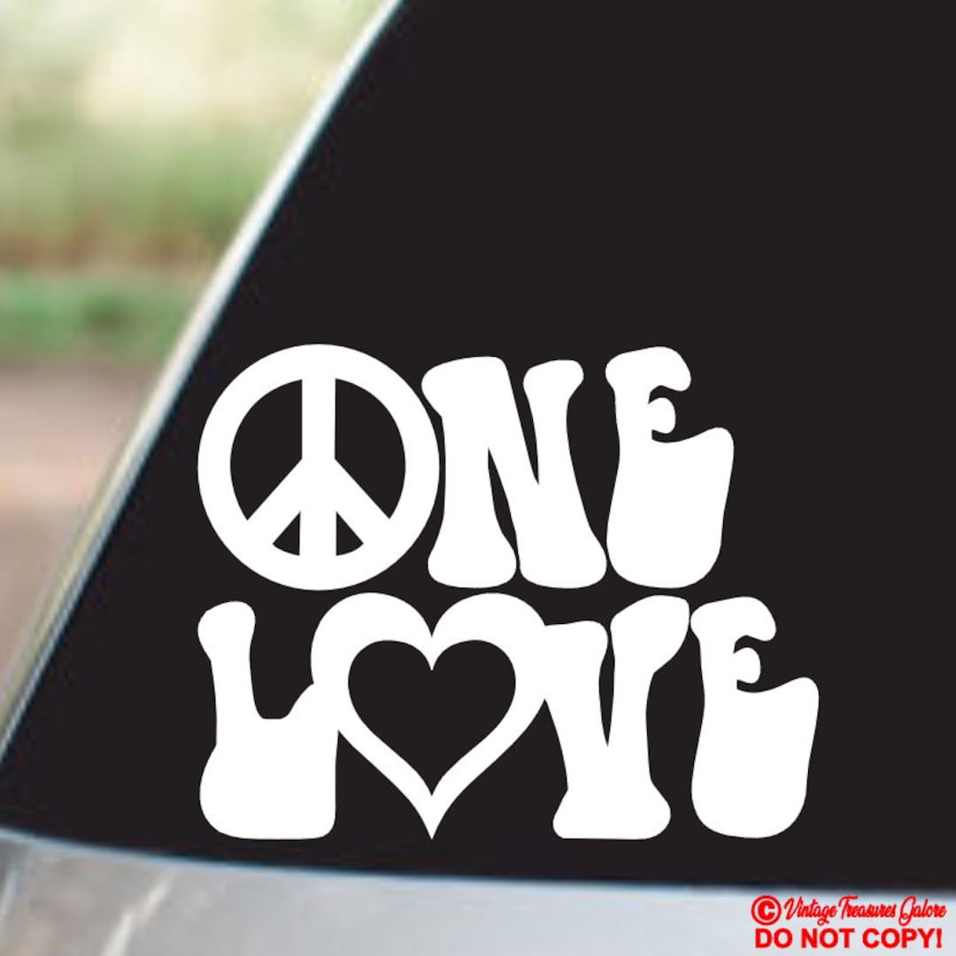 ONE LOVE - Vinyl Decal Sticker Car Truck Van Suv Boat Laptop MacBook ...