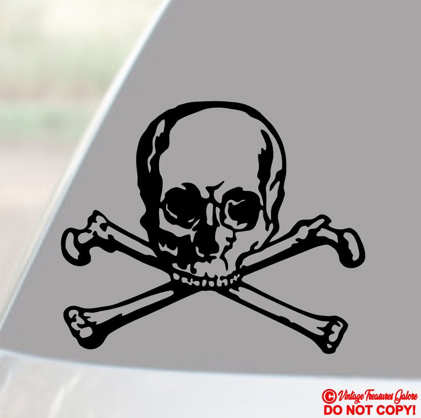 Skull & Crossbones Vinyl Decal – Pirate Jolly Roger Sticker - Etsy