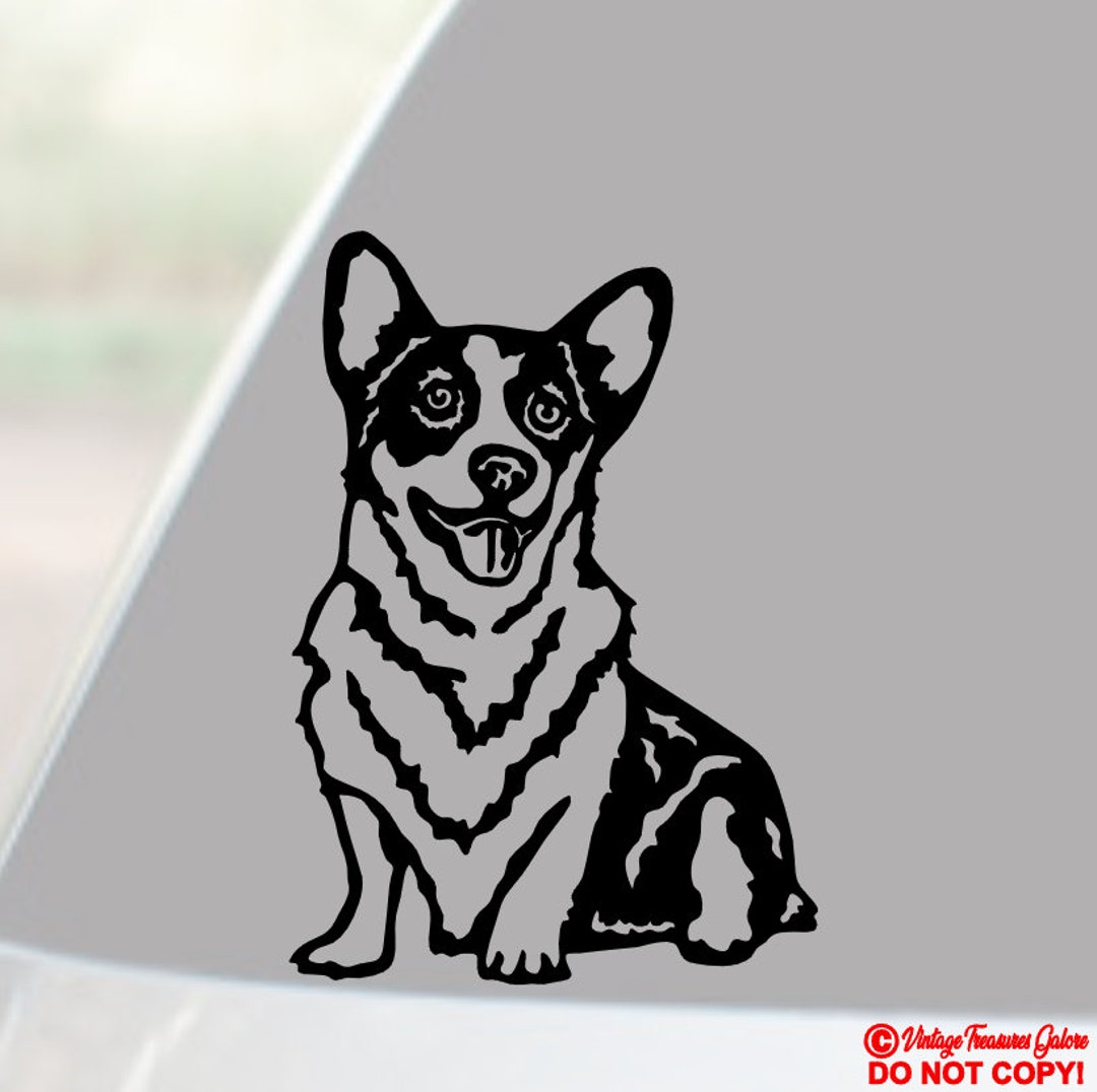 WELSH CORGI DOG Vinyl Decal Sticker Car Rear Window Wall Bumper Puppy ...