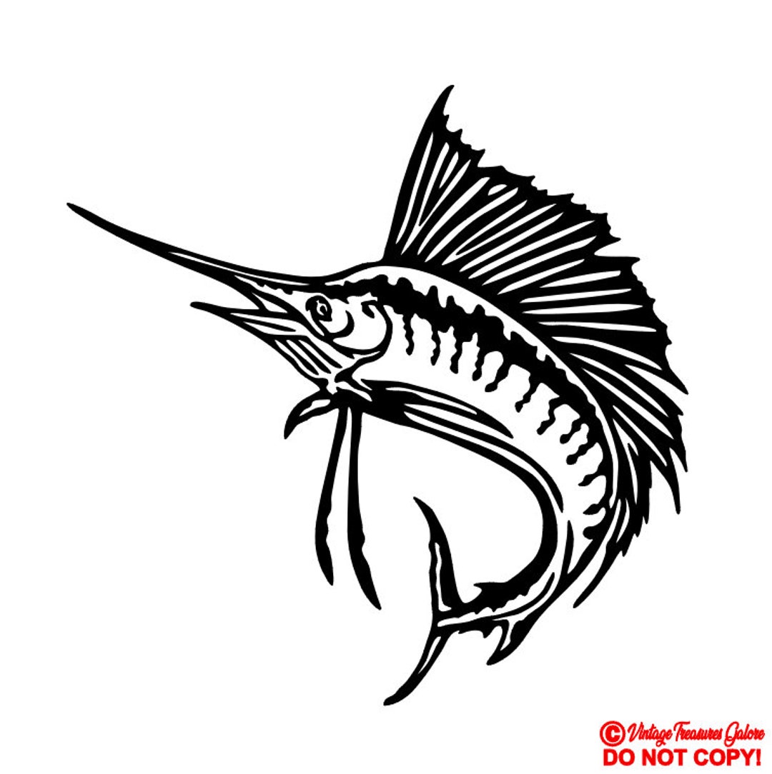 SAILFISH - Vinyl Decal Sticker Car Truck Boat Rear Window Wall Bumper ...