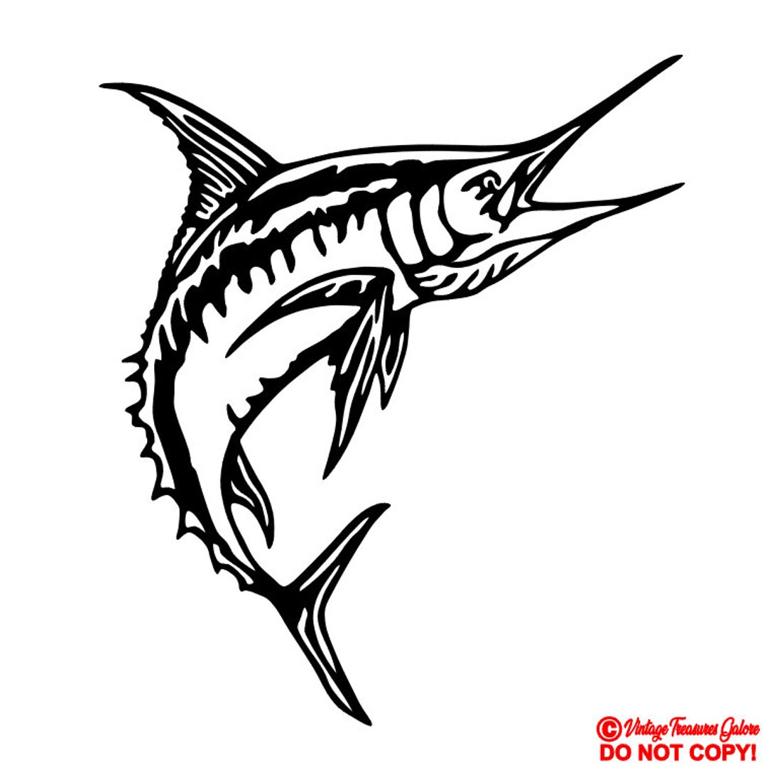 ATLANTIC BLUE MARLIN - Vinyl Decal Sticker Car Truck Boat Rear Window ...