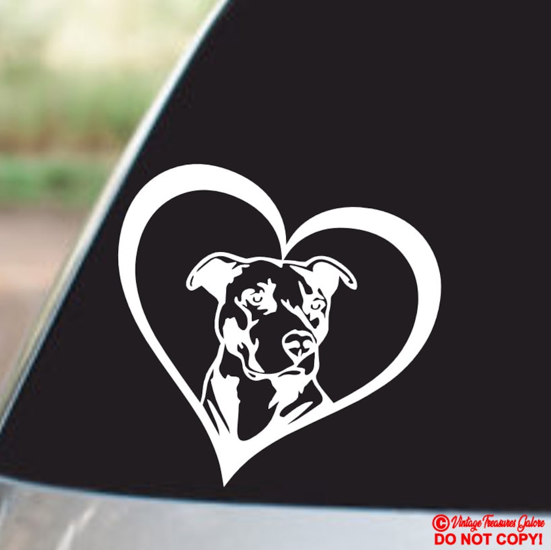PITBULL HEART - Vinyl Decal Sticker Car Truck Van SUV Window Wall ...
