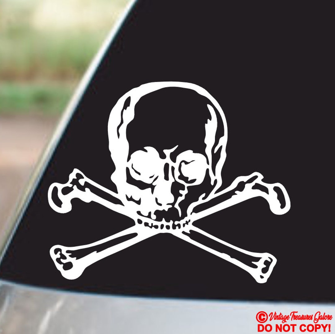Skull & Crossbones Vinyl Decal – Pirate Jolly Roger Sticker - Etsy