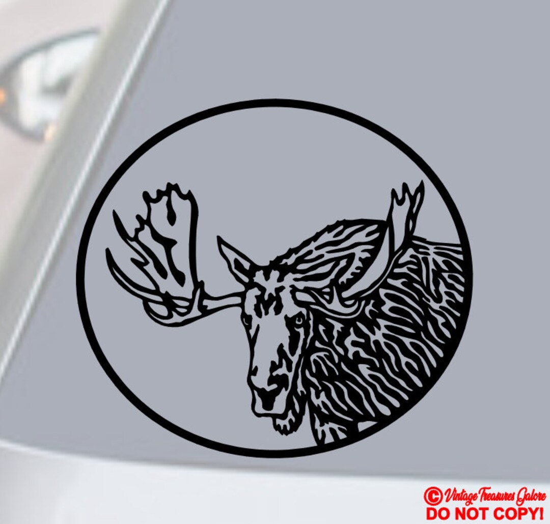 MOOSE Vinyl Decal Sticker Car Truck Van Boat Laptop Rear Back Window ...