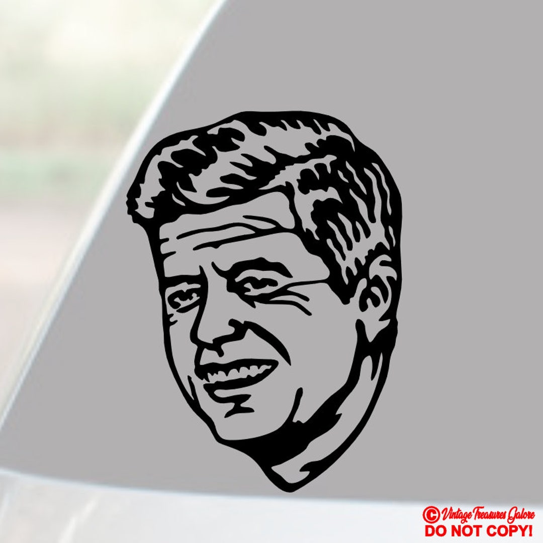 John F. Kennedy Vinyl Decal – JFK Portrait Sticker - Etsy
