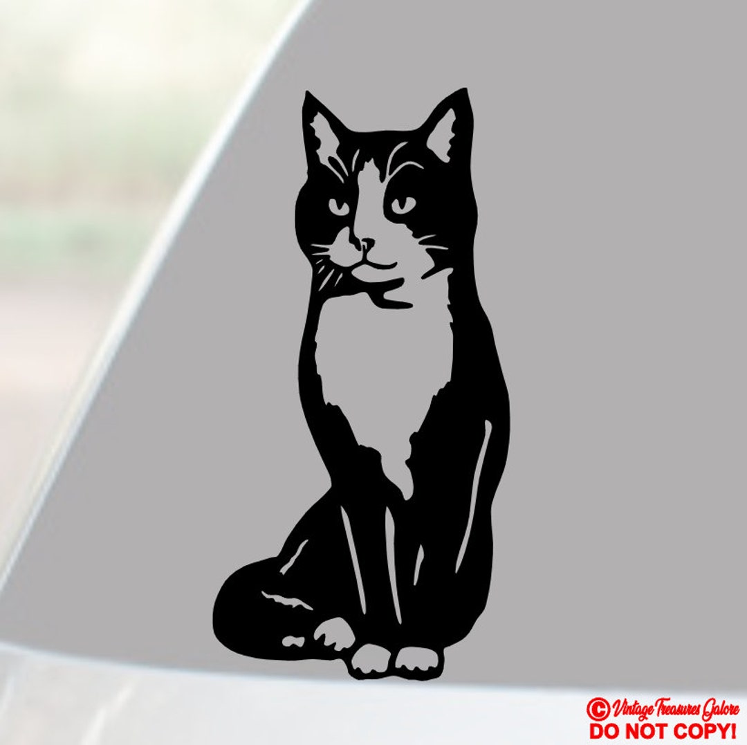 TUXEDO CAT - Vinyl Decal Sticker Car Truck Boat Laptop Rear Back Window ...