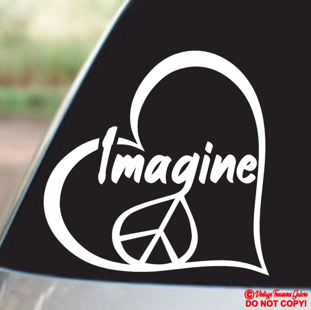 Imagine Peace Love Vinyl Decal – Car, Laptop, Window Sticker - Etsy