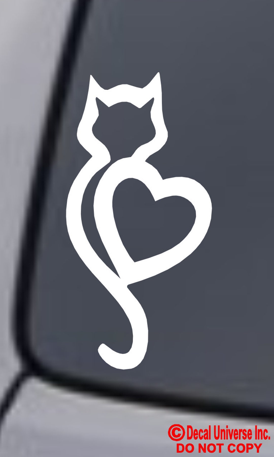 CAT HEART Vinyl Decal Sticker Car Truck Van SUV Rear Window Wall Bumper ...