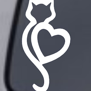 CAT HEART Vinyl Decal Sticker Car Truck Van SUV Rear Window Wall Bumper ...