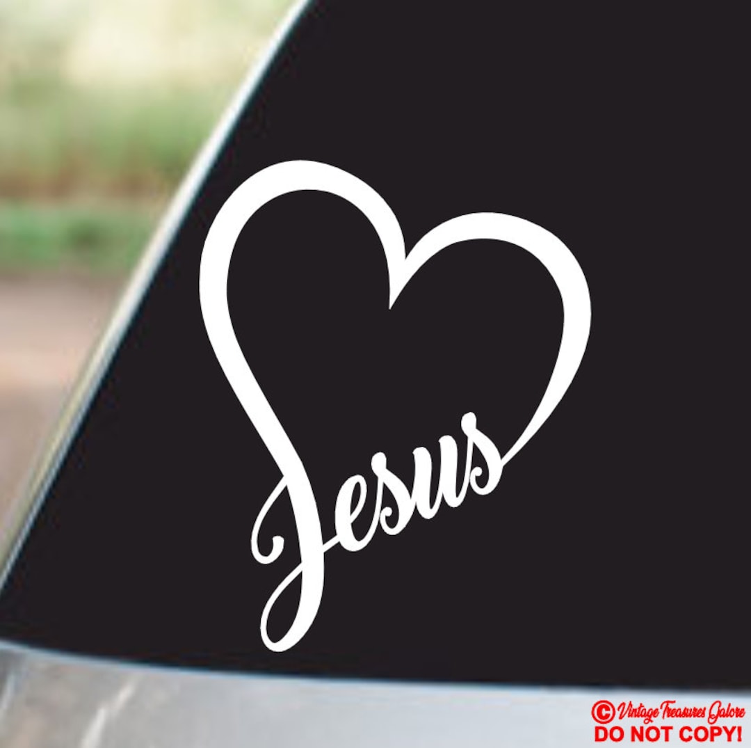 JESUS HEART - Vinyl Decal Sticker Car Truck Van Suv Boat Laptop Window ...