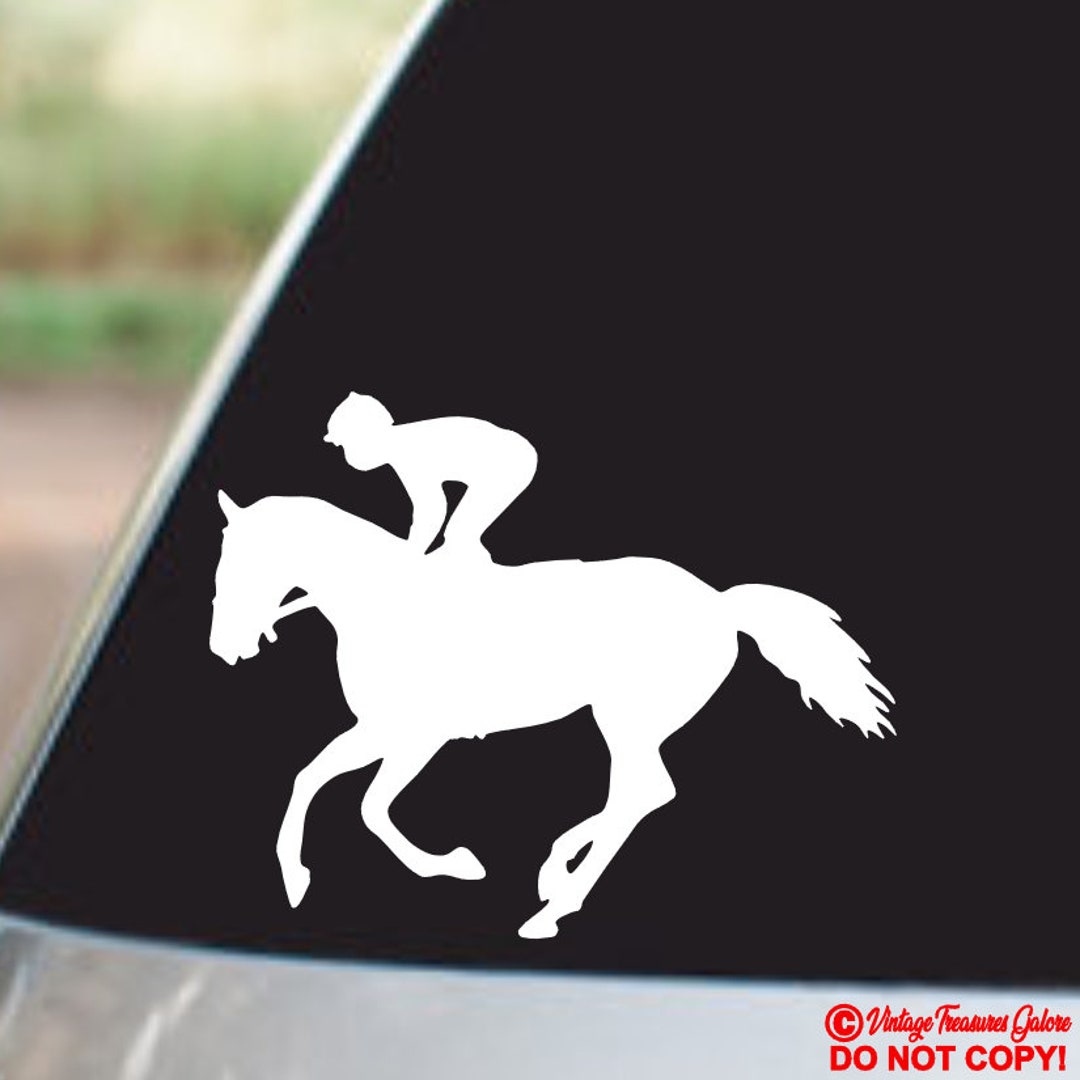 HORSE RACING Vinyl Decal Sticker Car Truck Boat Tractor Trailer Laptop ...