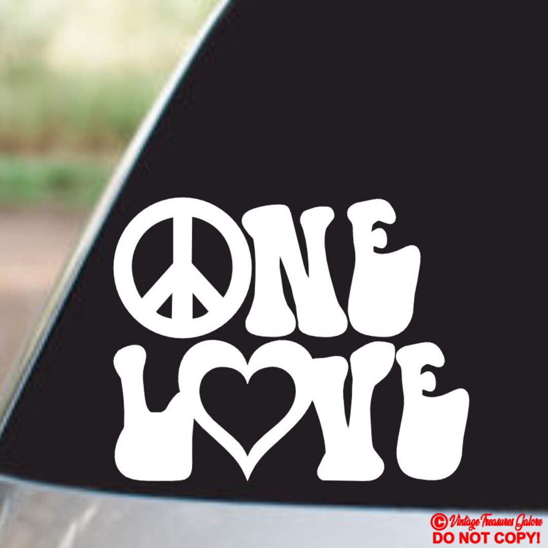 ONE LOVE Vinyl Decal Sticker Car Truck Van Suv Boat Laptop MacBook ...