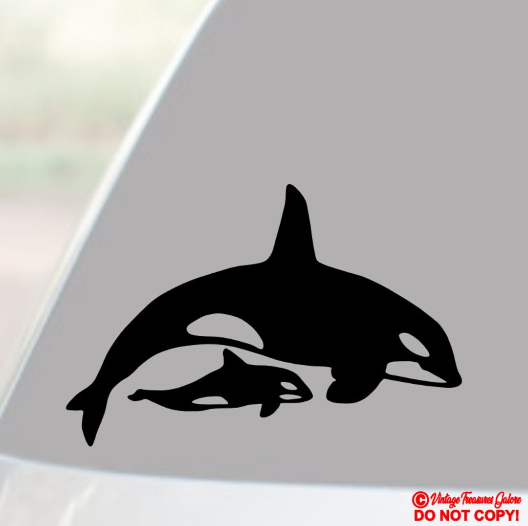 KILLER WHALE With CALF - Vinyl Decal Sticker Car Truck Van Suv Boat ...