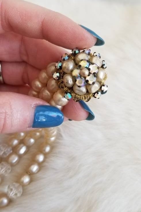 Vintage Unsigned Miriam Haskell Pearl Tone Bracelet Wedding | Etsy