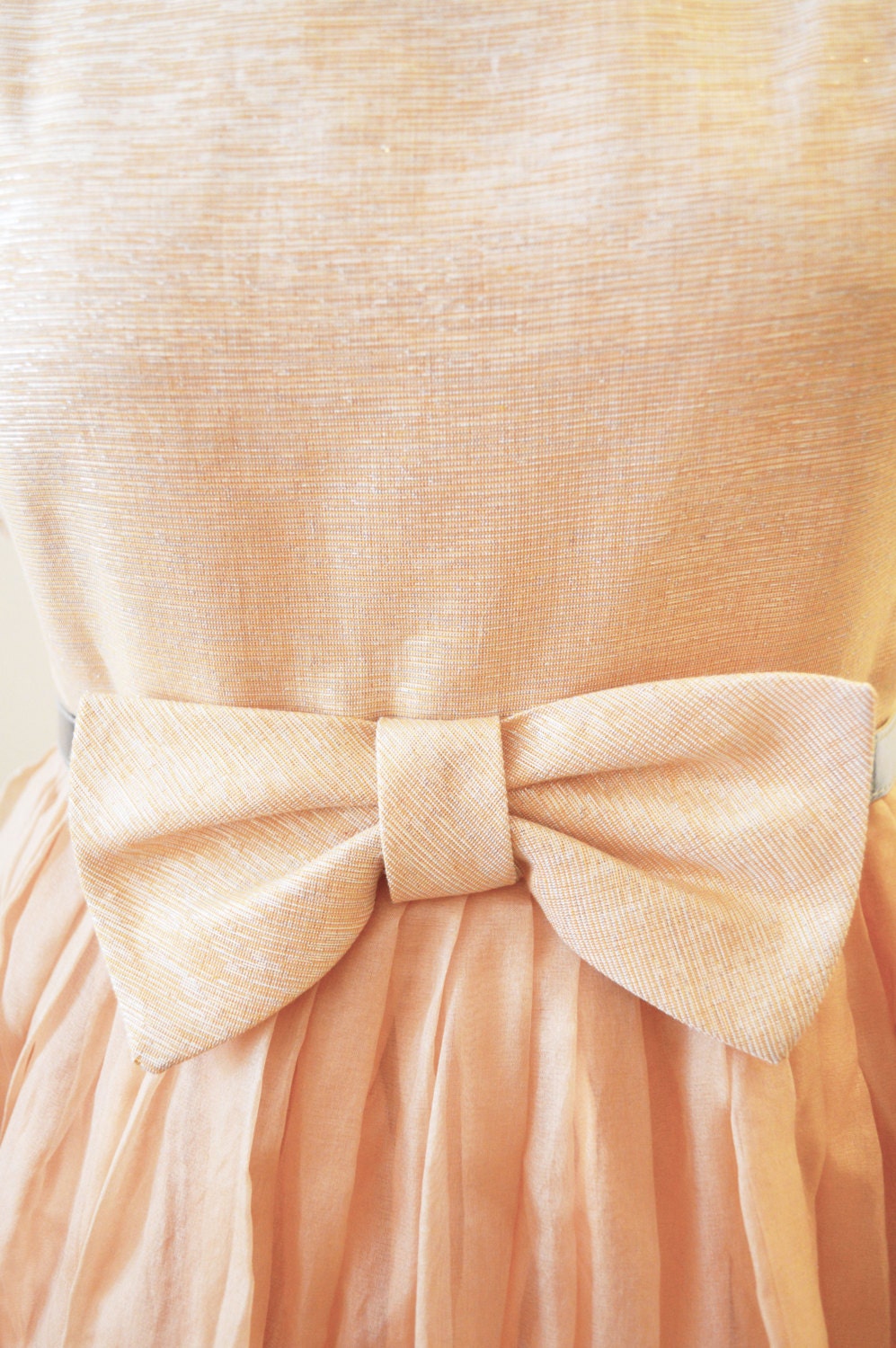 Vintage 1960's Orange Peach silver metallic party dress | Etsy