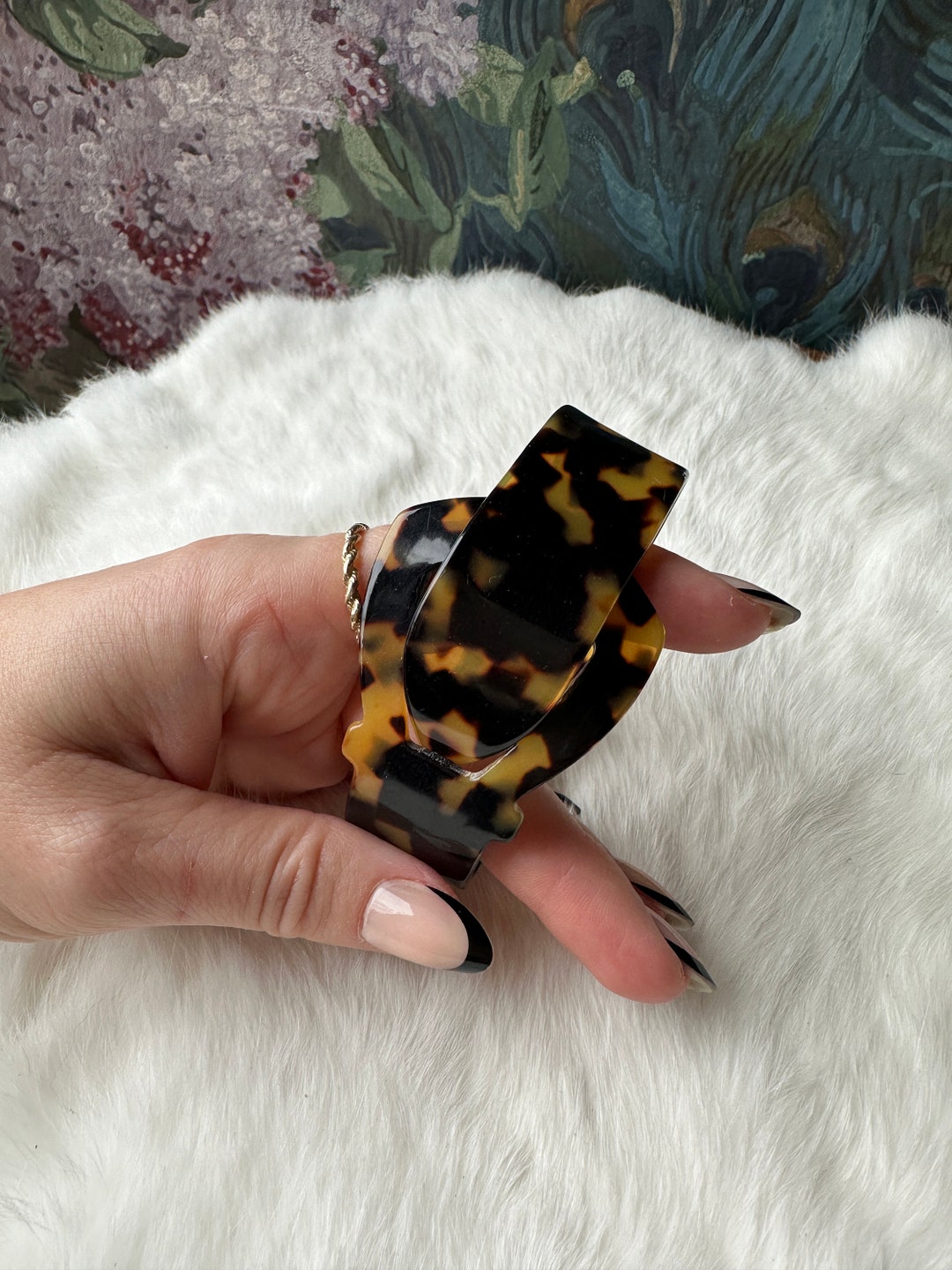 Vintage 1950s Lucite Tortoise Shell Pattern Cuff Bracelet in Toffee and ...