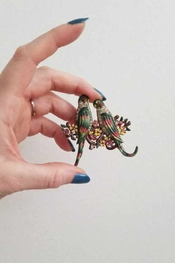 Vintage 1930s-1940s Rare Love Birds Fur Clips and Brooch | Etsy