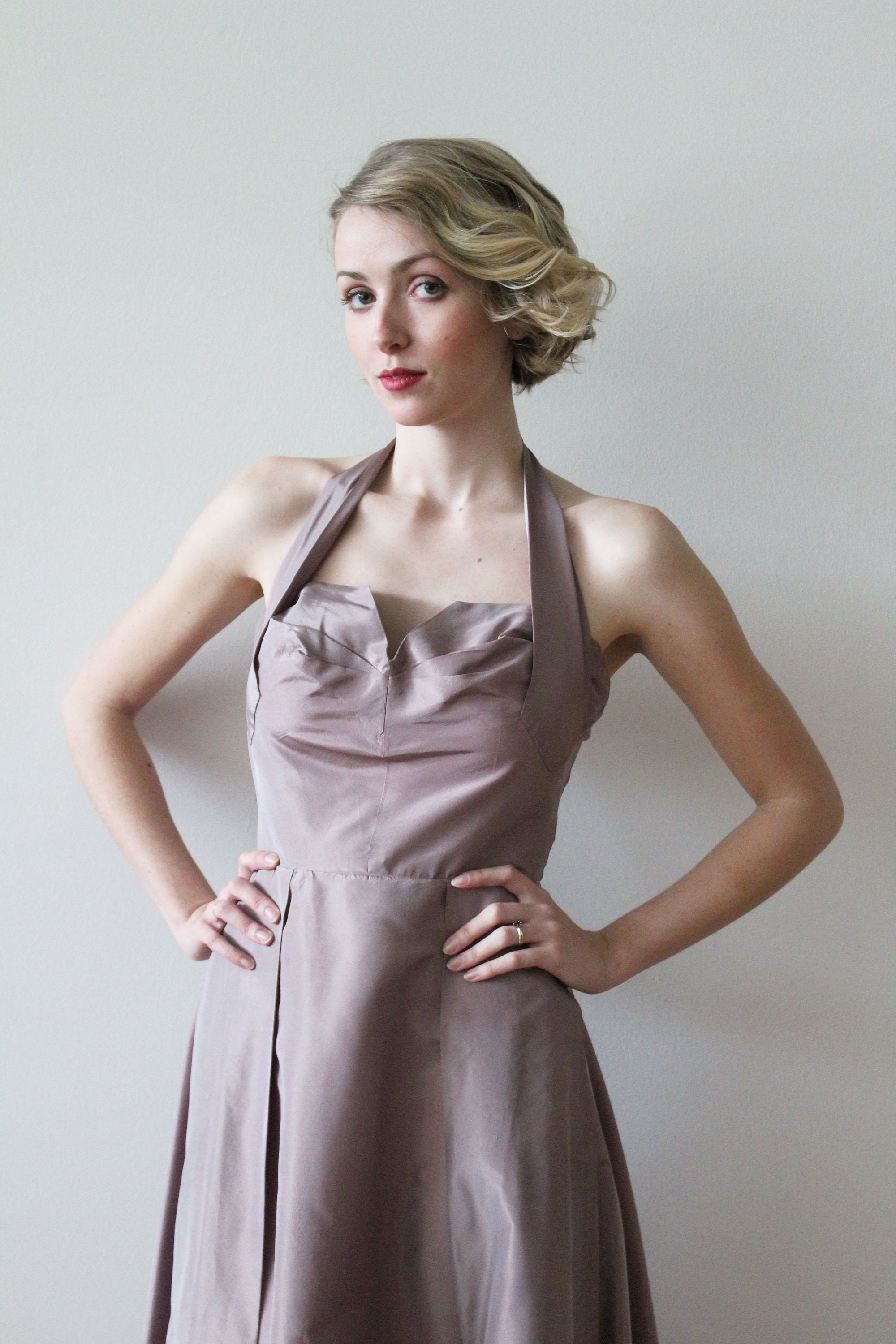 Vintage 1960s Frank Starr Mauve Fit & Flare Tissue Taffeta | Etsy