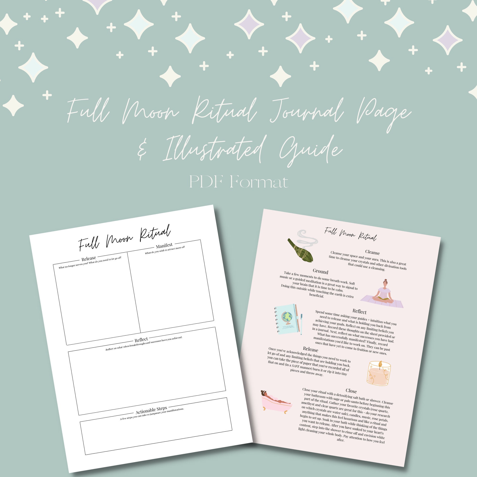 Full Moon Ritual Journal Moon Cycle Printable Goodnotes Digital ...