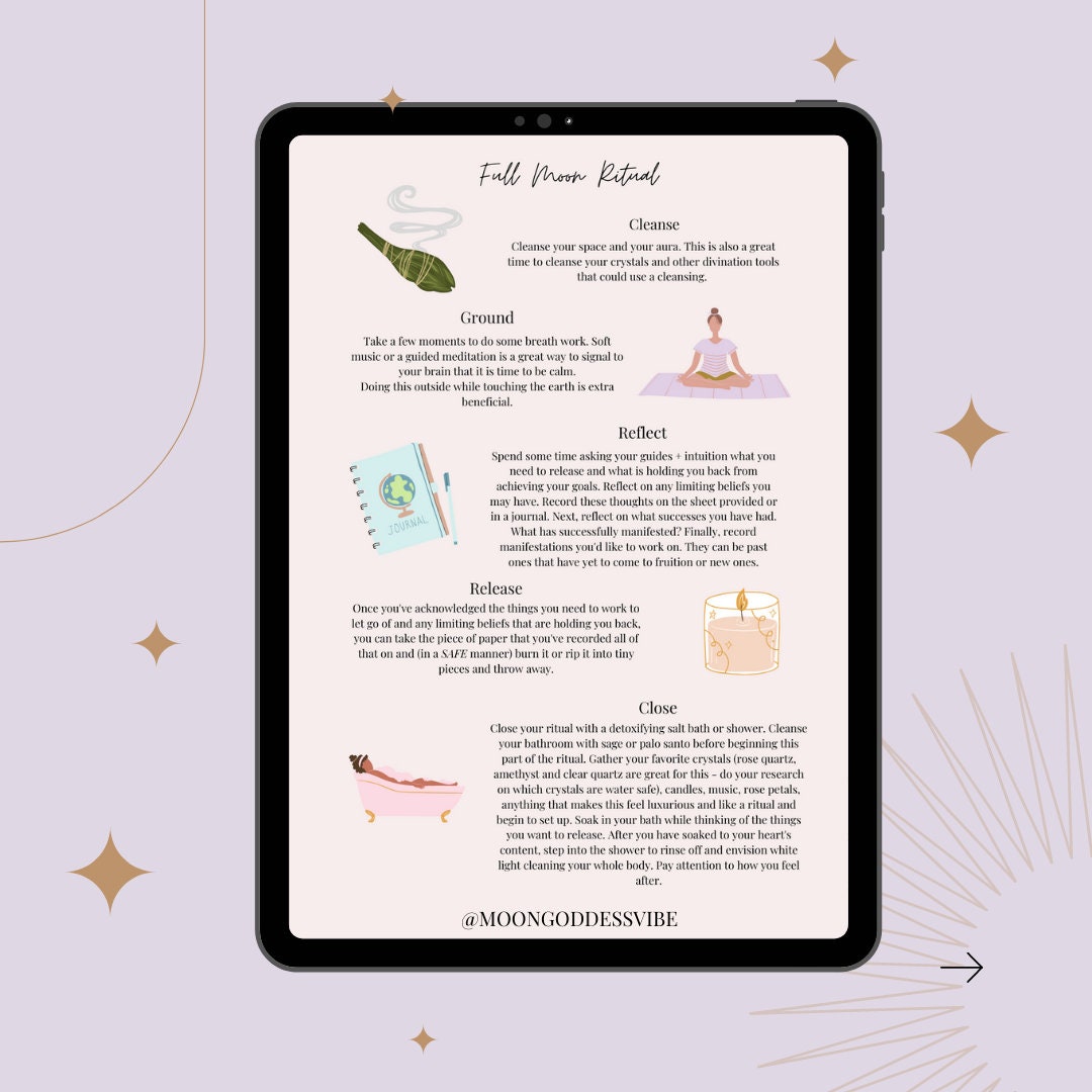 Full Moon Ritual Journal Moon Cycle Printable Goodnotes Digital ...