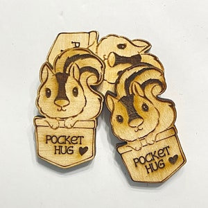 Chipmunk Pocket Hug Laser Ready Cut File for Glowforge or Other Lasers ...