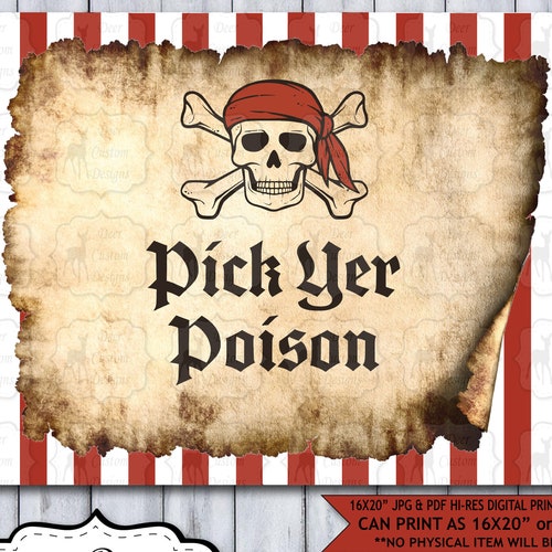 Printable Pirate Party Sign Instant Digital Download - Etsy