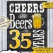 Cheers and Beers 35 Years | 35th Birthday Poster | Cheers to 35 ...