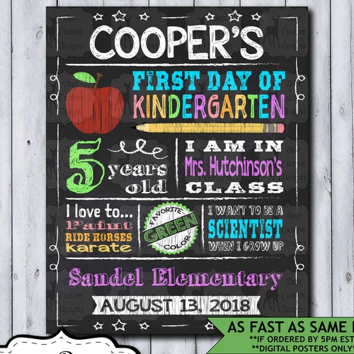First Day of School Sign Digital OR Printed Poster. First - Etsy