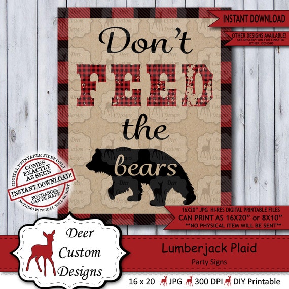 Printable Lumberjack Party Sign, Plaid Baby Shower or Boy Birthday ...