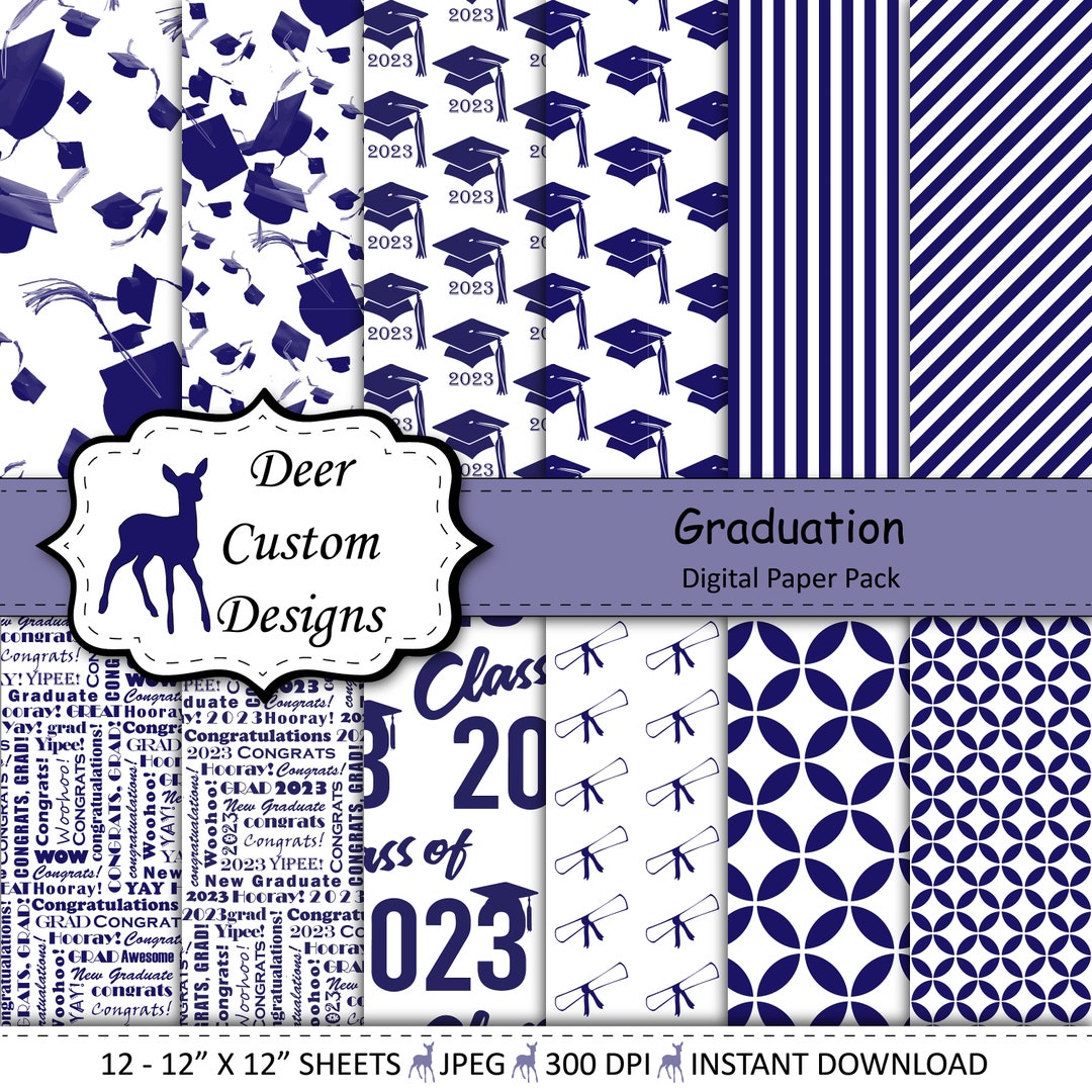 2023 Graduation Paper Pack | Graduation Scrapbook Paper | Printable ...